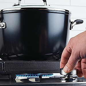 KitchenAid Hard Anodized Nonstick Stockpot with Lid, 8 Quart, Onyx Black