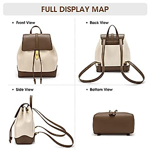 Kattee Genuine Leather Backpack Purse for Women Fashion Rucksack Ladies School Shoulder Bag Medium Size Adjustable Straps