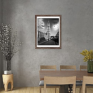 Soonrada 12x16 Frames Rustic Walnut Picture Frames to Display 11x14 Pictures with Mats or 12 x 16 without Mat Real Wood Photo Frame Wall Art for Living Room Wall Decor