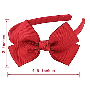 7Rainbows Fashion Cute Red Bow Headband for Girls Toddlers.