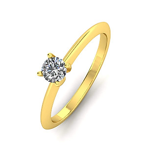 1/3ctw Diamond Solitaire Ring in 14k Yellow Gold