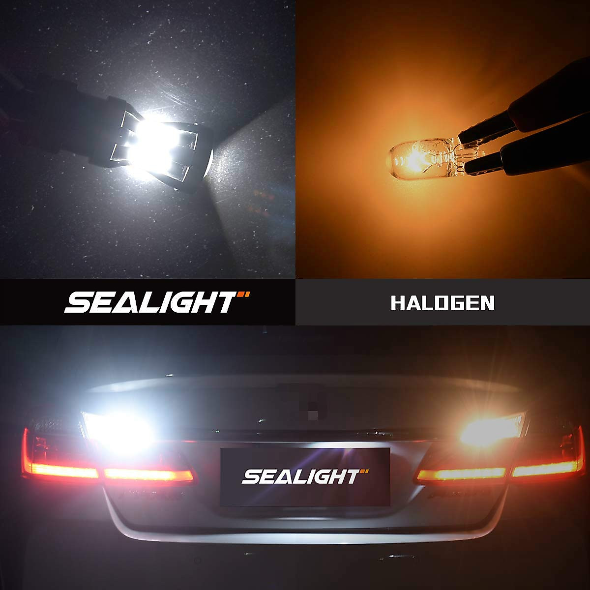 SEALIGHT 3157 LED Bulbs, 3157 LED Reverse Lights, 3157 LED Backup Reverse Lights 6000K 3000Lumens Super Bright, LED Brake Lights Tail Lights, Turn Signal LED - 3056 3156 3057 3157 LED Bulb, Pack of 2