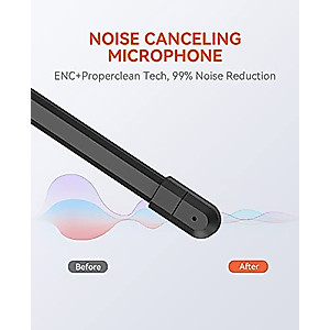 NUROUM Single Ear Computer Headset with Microphone,Wired AI Noice Cancelling Headset with USB in-line Control,USB/Type-C/3.5mm Jack for Calling/Gaming/Conference/Music