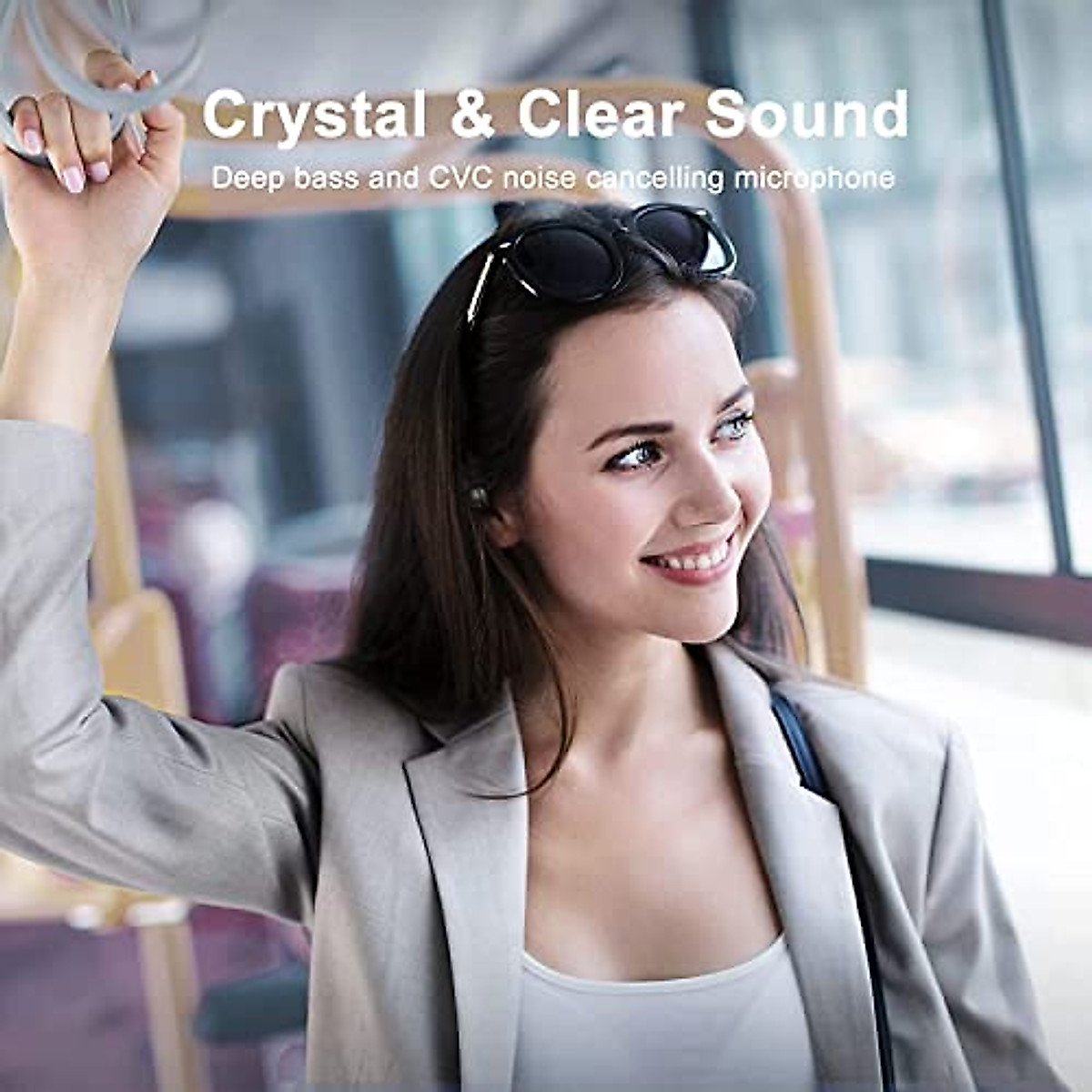 Wireless Earbud,Sports Bluetooth 5.3 Headphones,Bluetooth Earbud with Mic Deep Bass,in Ear Wireless Earphones Noise Cancelling Headphones,Ear Buds with Earhooks IP7 Waterproof for iPhone/Android