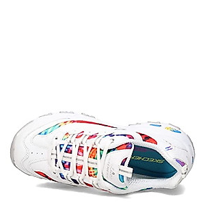 Skechers womens D'lites - Summer Fiesta Sneaker, White Multi, 8 US