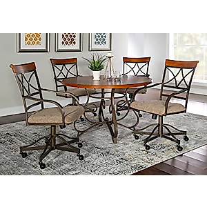 Powell 5-Pc Hamilton Swivel Dining Set, Medium Cherry