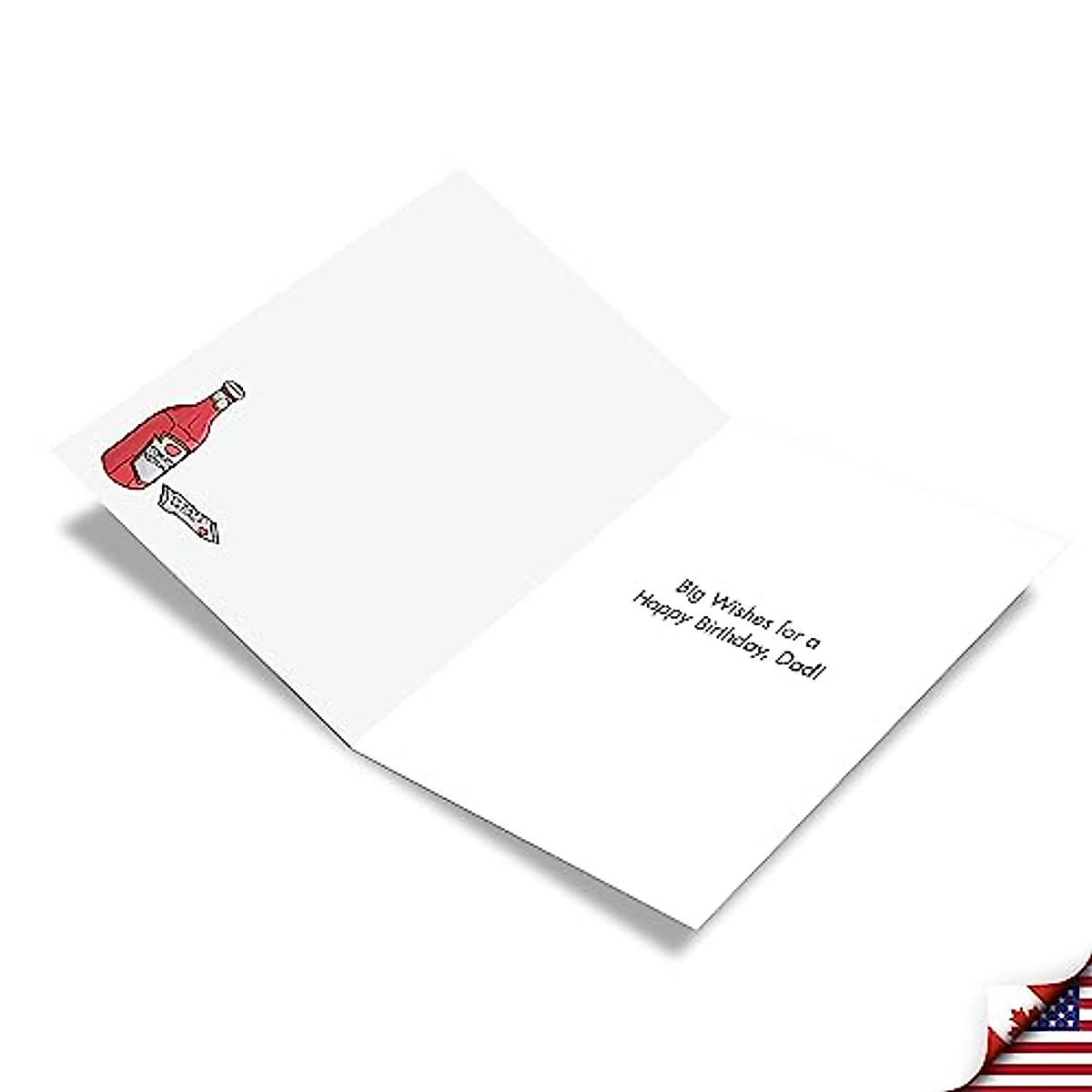 NobleWorks - 1 Funny Birthday Card Cartoons - Hilarious Comic Humor, Notecard with Envelope - Ketchup Dad C7290BFG
