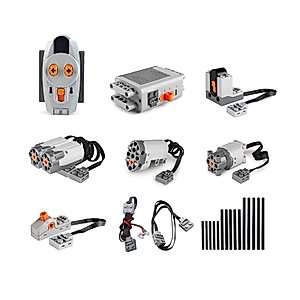 MISINI 25 Pieces Power Functions Motor Set, Science and Technology Power Motor Kit, Including 1L/2M/1 Servo Motors,Remote Control Battery Box Extension Cord Switch Receiver,Compatible With Major Brand