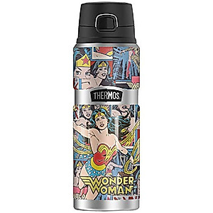 Wonder Woman Collage, THERMOS STAINLESS KING Stainless Steel Drink Bottle, Vacuum insulated & Double Wall, 24oz