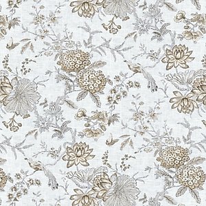 Waverly - Premium Printed Linen Fabric by The Yard, Floral Inspired, DIY, Craft, Project, Sewing, Designer Upholstery and Home Decor, 54" Wide (Lucchese Collection, Fumo)
