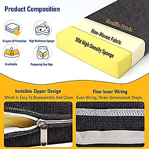 ROFIELTY Bench Cushion 45 inch, Soft Thickened Bench Cushions for Indoor Furniture, Durable Outdoor/Indoor Bench Seat Cushion，Multi-Scene Use. (45x18x2.5, Dark Gray)