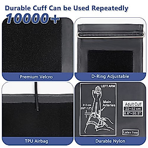 Extra Large Blood Pressure Cuff Compatible with Most Omron Blood Pressure Machine, Replacement Blood Pressure Cuff for Big Arm, Cuff Only(8.6”-20.5” Inches)