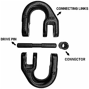 Tovendor Tow Hitch Safety Chain Connector Link 1/2 inch, G80 Alloy Steel Trailet HammerLock Coupling Link, 12000 Lbs Loading, Pack of 2