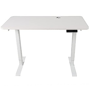 walnest Electric Standing Desk with Double Motor Height Adjustable Desk Electric Stand Up Desk for Home Office Sit Stand Desk Rising Computer Desk White Frame and Top Lift Desk 23.6 x 46.4 inches