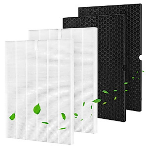 Mestica 116130 Replacement Filter H Compatible with Winix 5500-2 Air Purifier, 2 Sets H13 Grade Ture HEPA Filters and Activated Carbon Filters for 99.97% Removal, High-Efficiency 5500-2 Filter