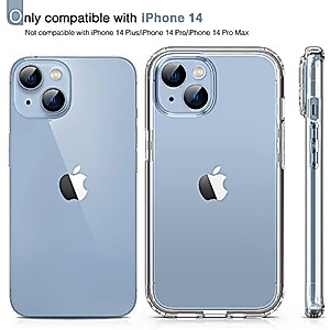 Switdo Compatible with iPhone 14 Case Clear with Built-in Screen Protector&Camera Lens Protector,Transparent Shockproof Cover Full Body Protective Phone Case for iPhone 14 6.1 inch,Clear