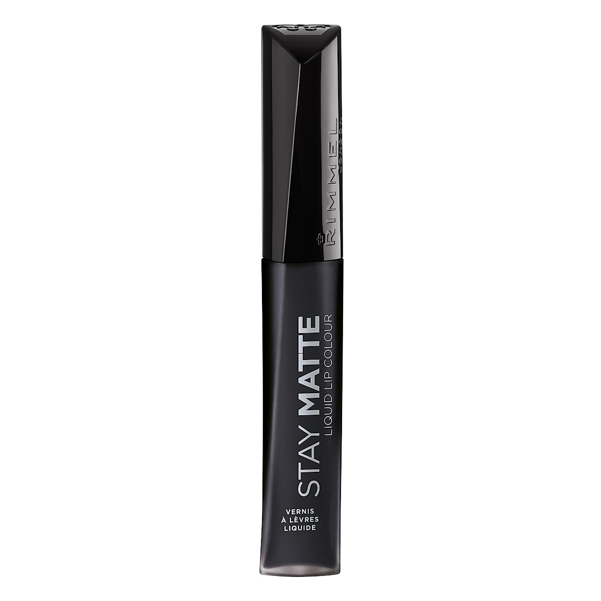 Rimmel London Stay Matte Liquid Lip Color with Full Coverage Kiss-Proof Waterproof Matte Lipstick Formula that Lasts 12 Hours - 840 Pitch Black, .21oz