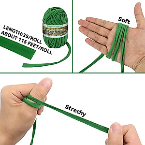 MAQIHAN 2 Pack Garden String - Plant Ties,Garden Twine,Gardening Tape,Tree Support, Stretchy Ttrap for Plants,Trees,Flowers,Green Soft Plant Ties for All Plants All Gardeners(35M/Roll,115FT)