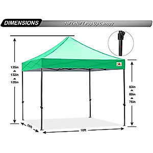 ABCCANOPY Patio Pop Up Canopy Tent 10x10 Commercial-Series (Kelly Green)