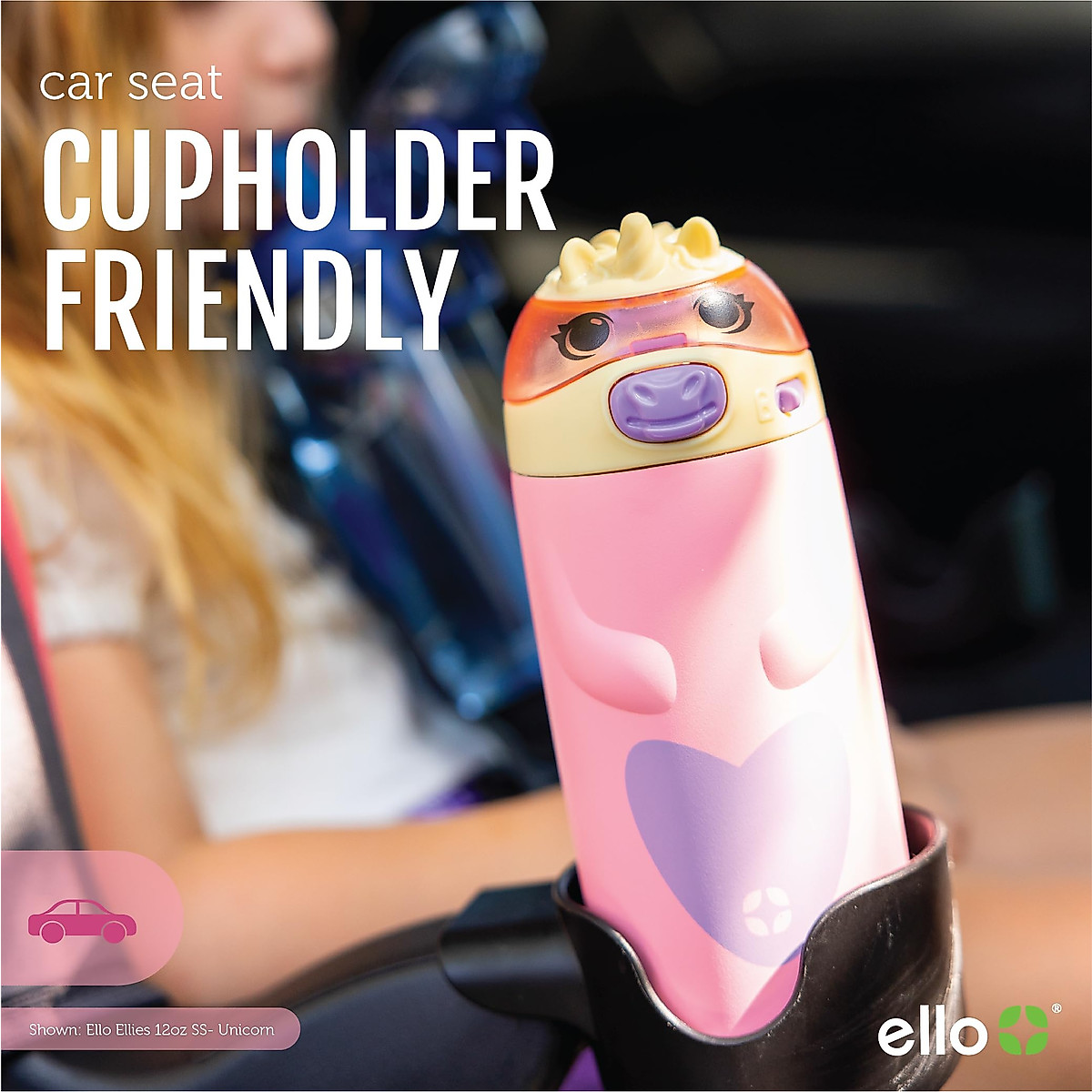 Ello Ellies 12oz Vacuum Insulated Stainless Steel Kids Water Bottle with Straw and Built-in Carrying Handle and Leak-Proof Locking Lid for School Backpack, Lunchbox and Outdoor Sports, Dino