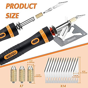 30 Pieces Electric Hot Knife Cutting Tool Professional Electric Foam Cutter Heated knife Stencil Cutter with Metal Stand Include 14 Blades, 7 Chuck Sleeves for Carving Multipurpose Plastic Vinyl