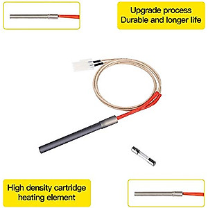 cicee Auger Motor,Grill Induction Fan Kit, Fire Burn Pot and Hot Rod Ignitor,Replacement Parts with Screws and Fuse for Pit Boss and Traeger Wood Pellet Grill, Ignitor Kit Fits