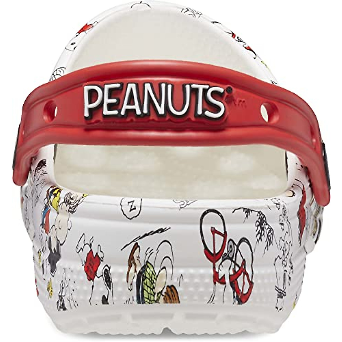 Crocs Unisex-Child Classic Peanuts Snoopy Clogs, White/Multi, 4 Toddler