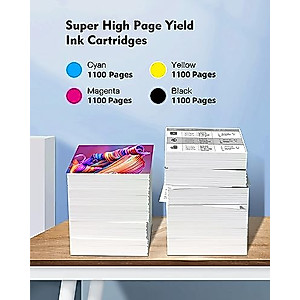 822XL Ink Cartridges Remanufactured for 822 T822 XL Ink Cartridges Replacement for Epson 822 XL T822XL for Epson Workforce Pro WF-3820 WF-4820 WF-4830 WF-4833 WF-4834 Printer (BCMY, 4 Pack)