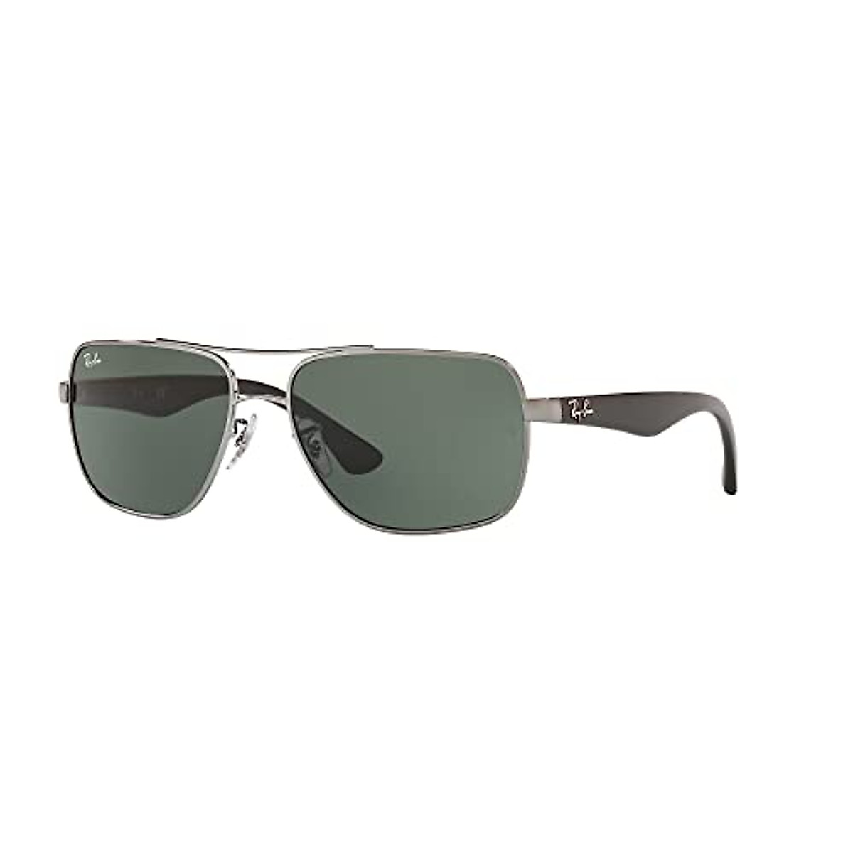 Ray-Ban Men's RB3483 Metal Square Sunglasses, Gunmetal/Green, 60 mm