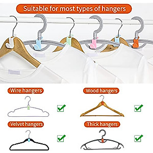 SLMT Clothes Hanger Connector Hooks 50PCS Space Saving Extender Hooks for Plastic Hangers Velvet Hangers Wooden Hangers Wire Hangers Heavy Duty Hangers (50 Pack)