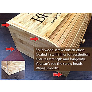 Cookbook People Original Rolltop Bread Box Bamboo Storage Bin