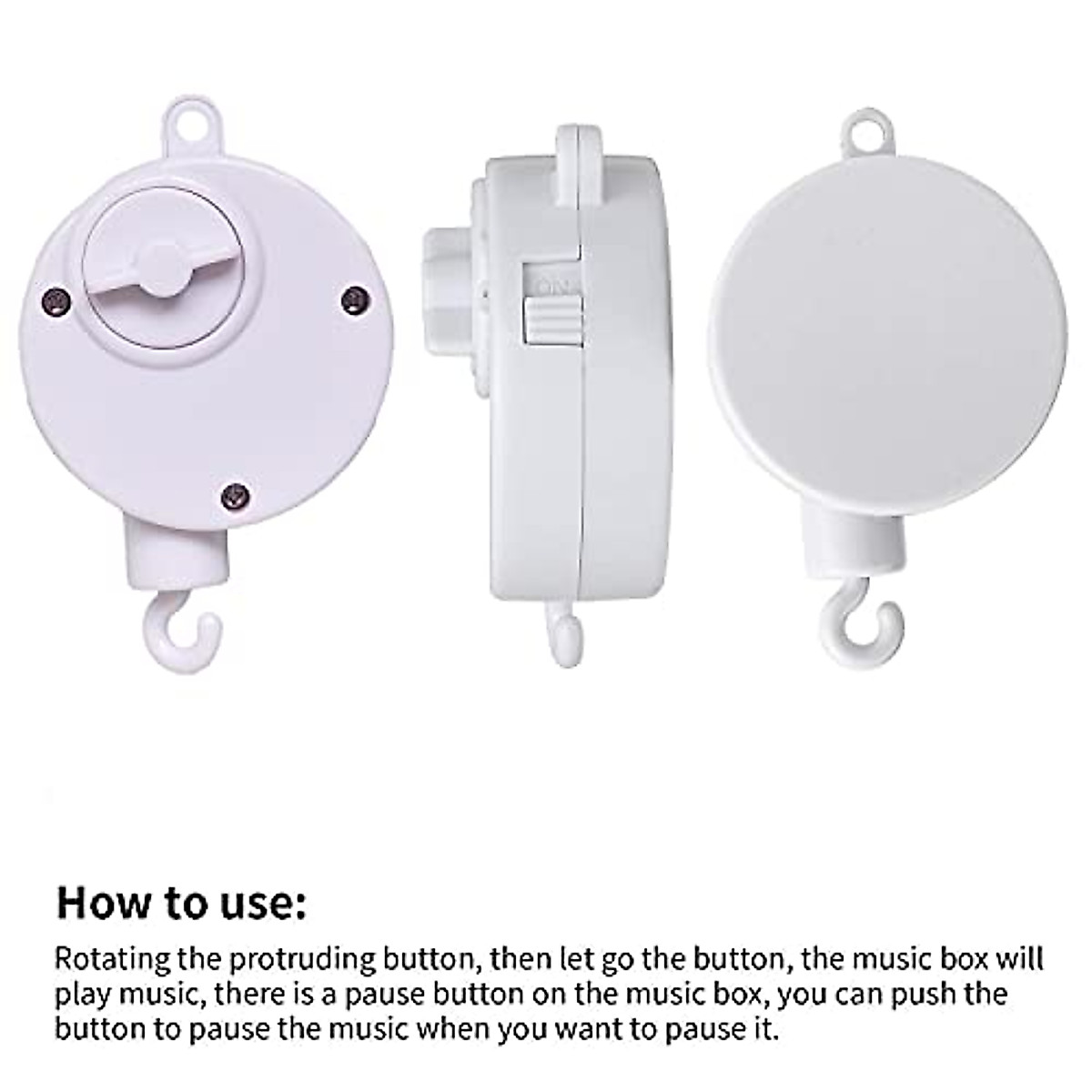 Accfore 23 inch Baby Crib Mobile Bed Bell Holder Arm Bracket,The Claw Part can be Adjusted Width,DIY Toy Decoration,Crib Mobile arm with Music Box