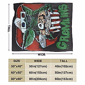 Needlove Gremlins-Gizmo Throw Blanket Suitable Ultra Soft Weighted Bedding Fleece Blanket for Sofa Bed Office 60"x50" Travel Multi-Size for Adult