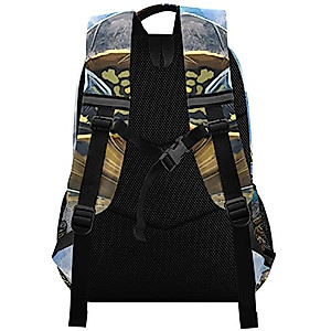 JIPONI Turtle Watercolor Backpack For Girls Boys School Student Bookbag Travel Laptop Backpack Purse Daypack With Chest Strap
