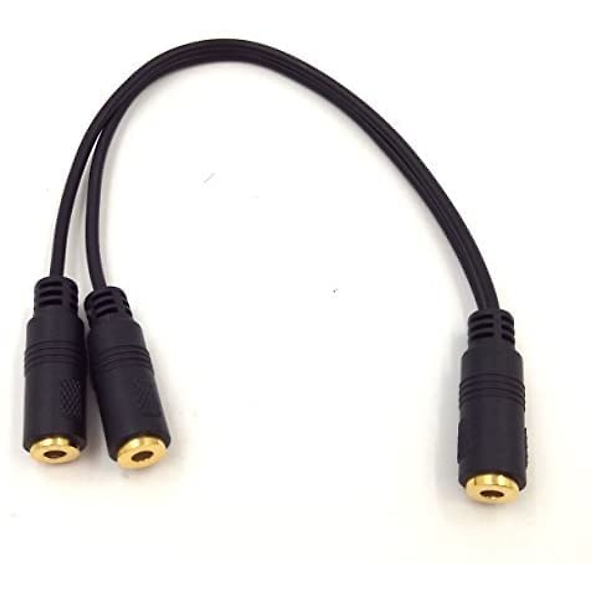 Qaoquda 9 inch Stereo 3.5mm 1-Female to Dual 2-Females Y Splitter Audio Cable & Gender Changer