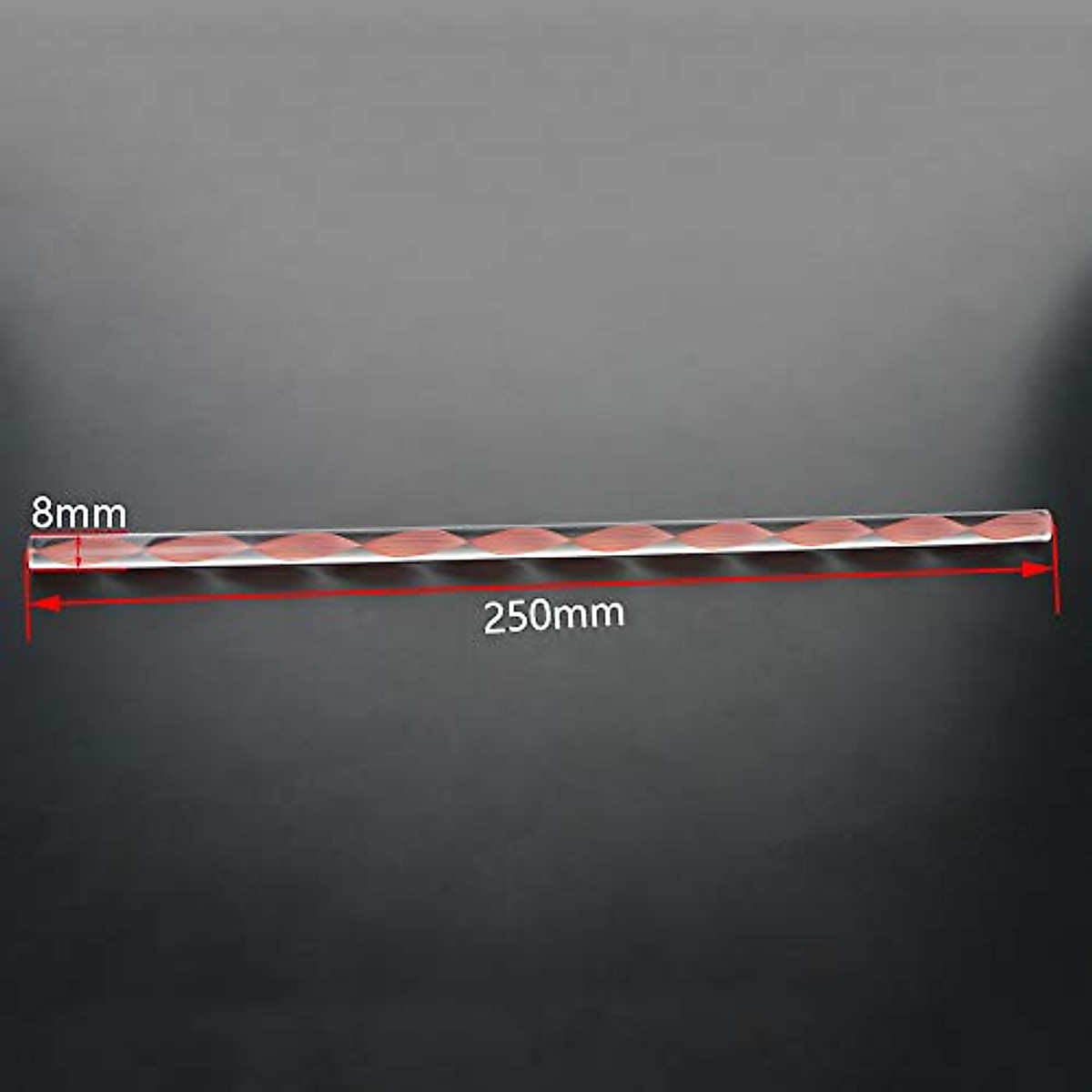 Fielect Pink Twisted Line Acrylic Round Rod Standard Plexiglas PMMA Bar Tolerance for DIY 8mm Diameter 250mm Height 2Pcs