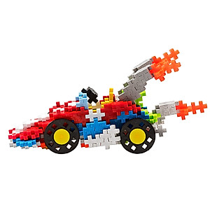 PLUS PLUS - GO! Racing Cart Car - 240 Pieces - Model Vehicle Building Stem/Steam Toy, Interlocking Mini Puzzle Blocks for Kids
