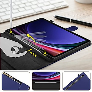 DETUOSI Leather Case for Samsung Galaxy Tab S9 11"/ S9 FE 10.9" (Wi-Fi/ 5G) 2023 Android Tablet with S Pen Holder + Silicone Back + Auto Sleep/Wake + Magnetic Closure Slim Folio Protective Book Cover