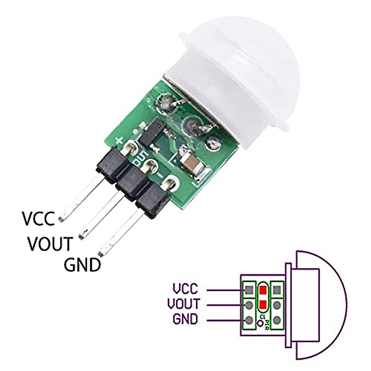 Stemedu HC-SR312 AM312 Mini PIR Human Body Motion Sensor Module Pyroelectric Infrared IR Distance Detector for Arduino (Pack of 5)
