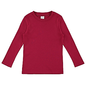 Cudlie 5-Pack Infant Girl Long Sleeve Shirt - Basic Baby Tees, Blouses, Tops - Solid Polka Dot & Printed Tshirts, 18M