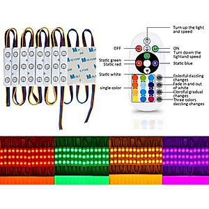 20FT Waterproof Colorful 5050 3 LED Light Module 12V RGB 120 LEDs With Remote Controller Power Plug for Outdoor Led StoreFront Signage Lighting