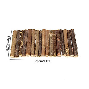 Tnfeeon Hamster Bridge, Wooden Bridge Ladder House Small Animal Chew Toy for Reptile Rodents(M)