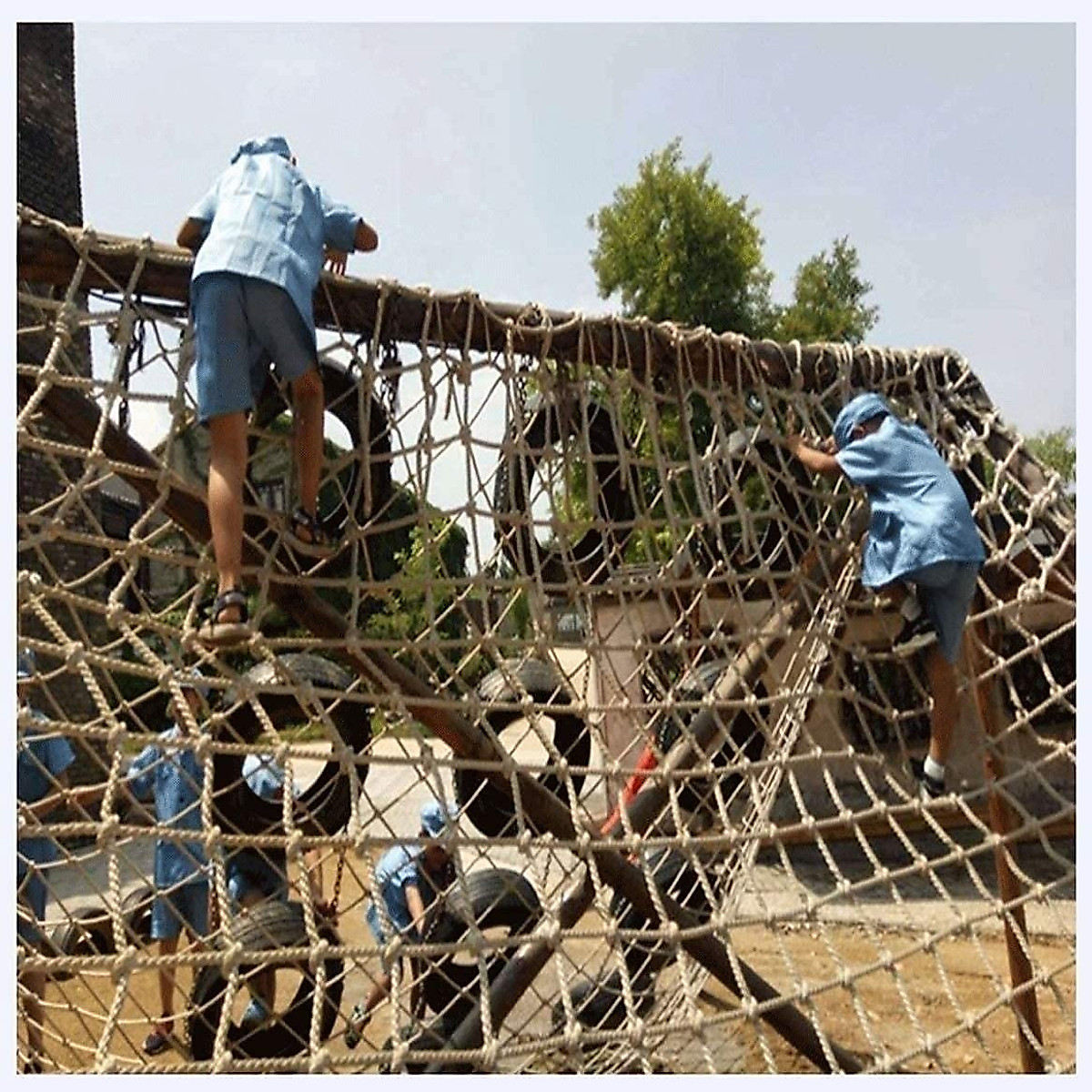 RZM Rope Net for Treehouse, Plants Fence Hemp Rope Netting Children Swing Climbing Safety Net Balcony Railing Protective Net Playground Hammock Cargo Net Child Safety Netting for Balcony