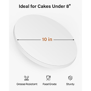 Kootek Cake Boards Drum 10 Inch Round, 1/2" Thick Cake Drums, Cake Decorating Supplies White 12 Pack Sturdy Cake Corrugated Cardboard for Multi-Layer Cakes