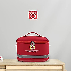 First Aid Kit Sign Glow in The Dark 4 Pack 6"x 6"First Aid Kit Inside Signs Stickers Photoluminescent, Glows for Up to 8 Hours