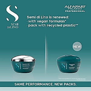 ALFAPARF MILANO Semi Di Lino Reconstruction Reparative Mask - Color Safe Deep Conditioning Hair Mask - Damaged Hair Repair - Paraben and Paraffin Free - Vegan Formula (6.88 fl. oz)