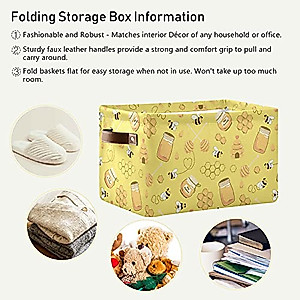 xigua Bee Honey Storage Bin for Toy Storage Basket Dirty Clothes Sundries Office Home Closet Organizer Shelf Cube Box Waterproof Laundry Basket
