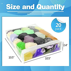 20Pcs Clear Vinyl Zippered Storage Bags, Plastic Storage Bags for Blankets Sweater Clothes Bed Sheet Organizer with Zipper for Closet Sweater Bed Sheet Pillow