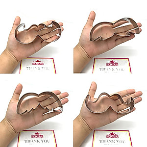 KENIAO Beard/Mustache Cookie Cutter Set Father's Day, 5 Pcs, Stainless Steel