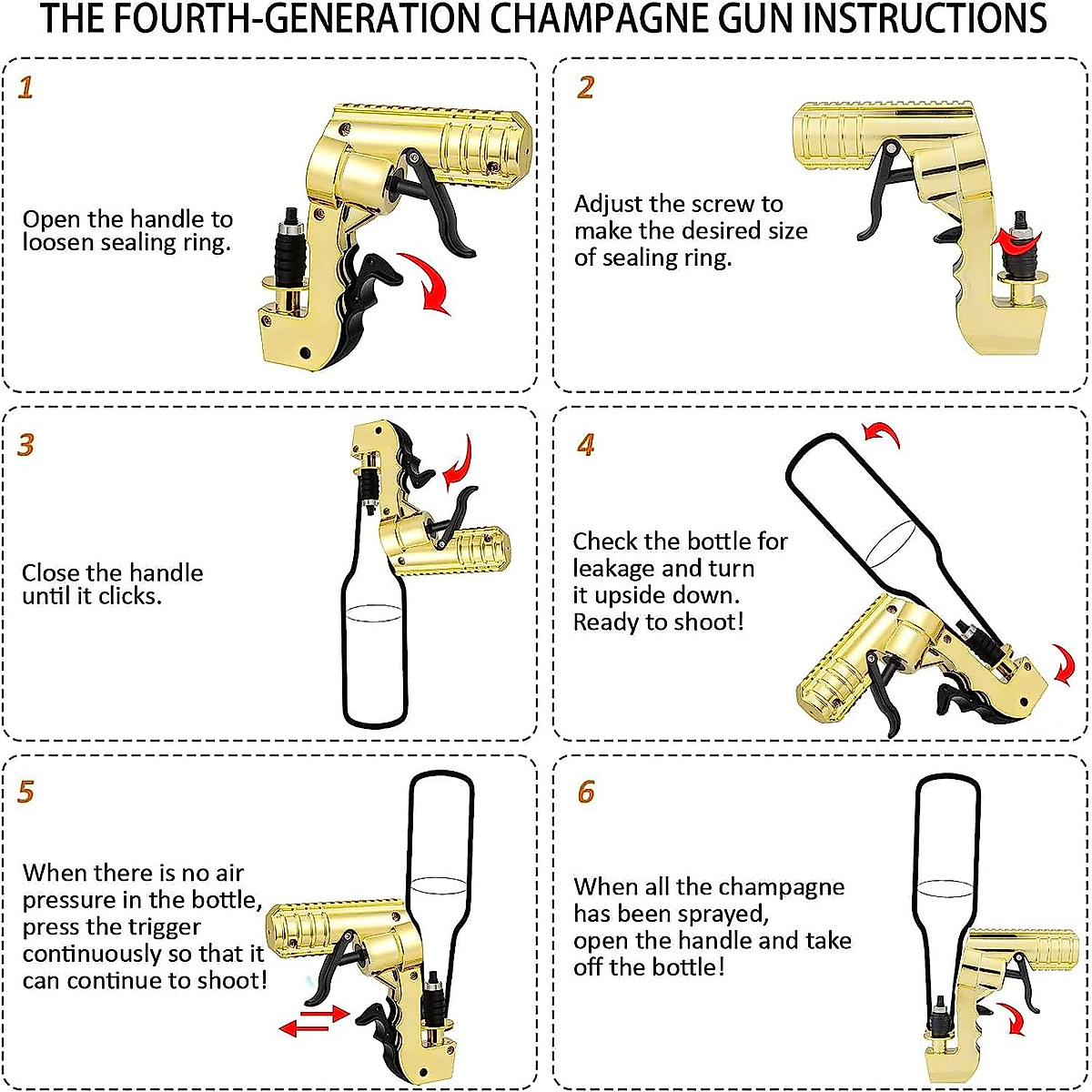 Champagne Gun 4th Generation Upgraded Party Shooter with Extended Range Perfect for Bachelorette Parties Birthdays Celebrations